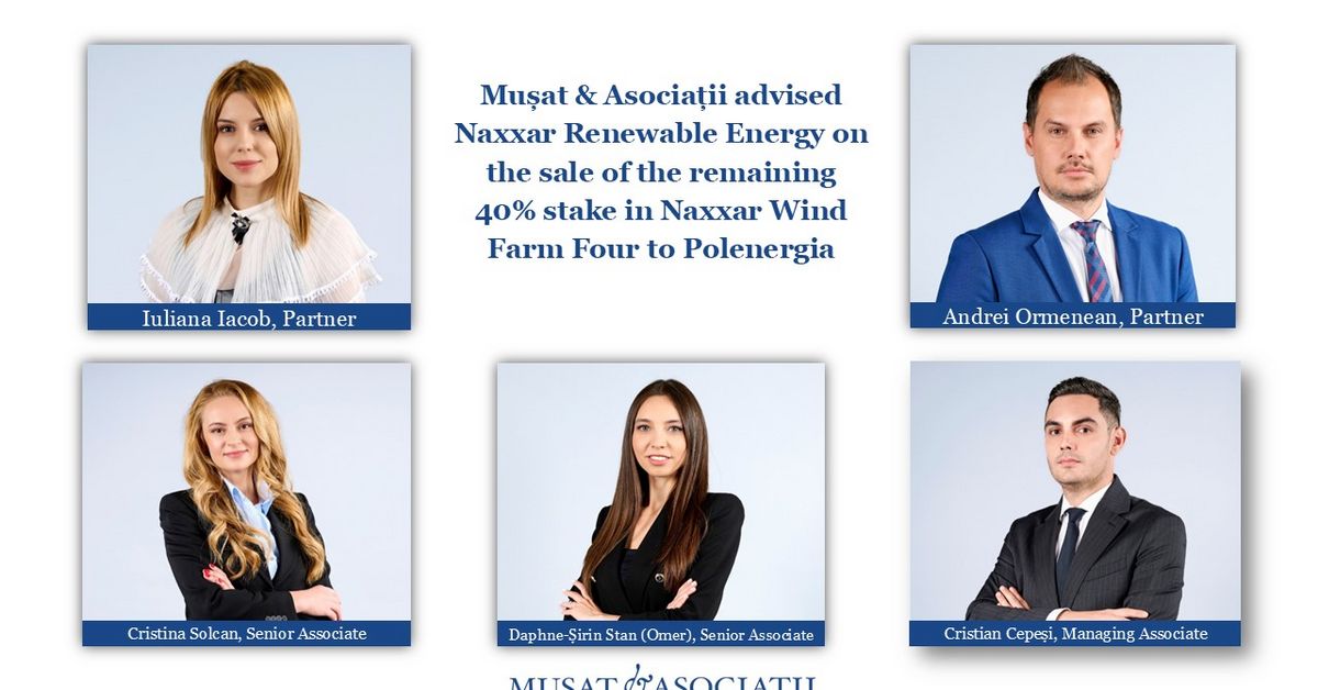 Mușat & Asociații advised Naxxar Renewable Energy on the sale of the ...